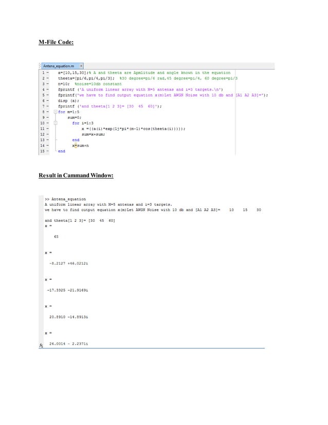 Antenna Equation for uniform Linear Array | DOCX