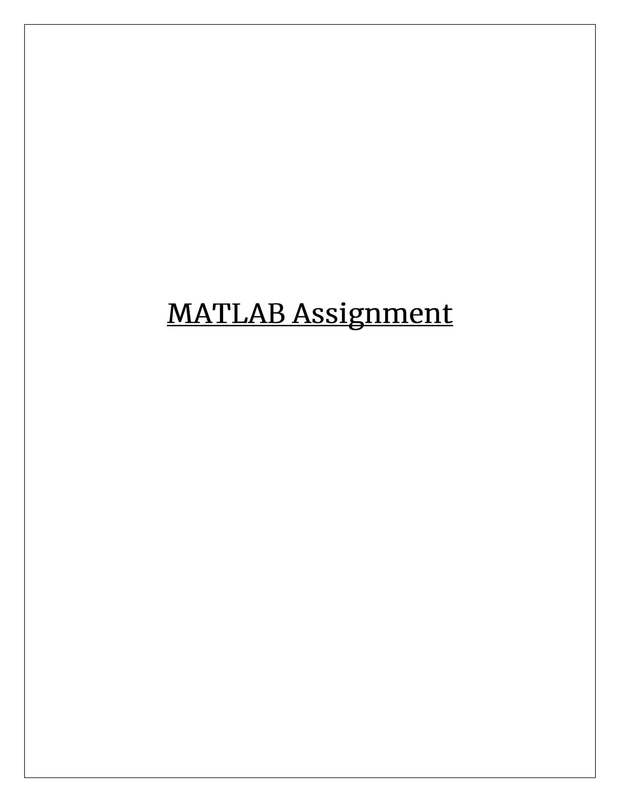 Matlab assignment | PDF Matlab assignment | PDF