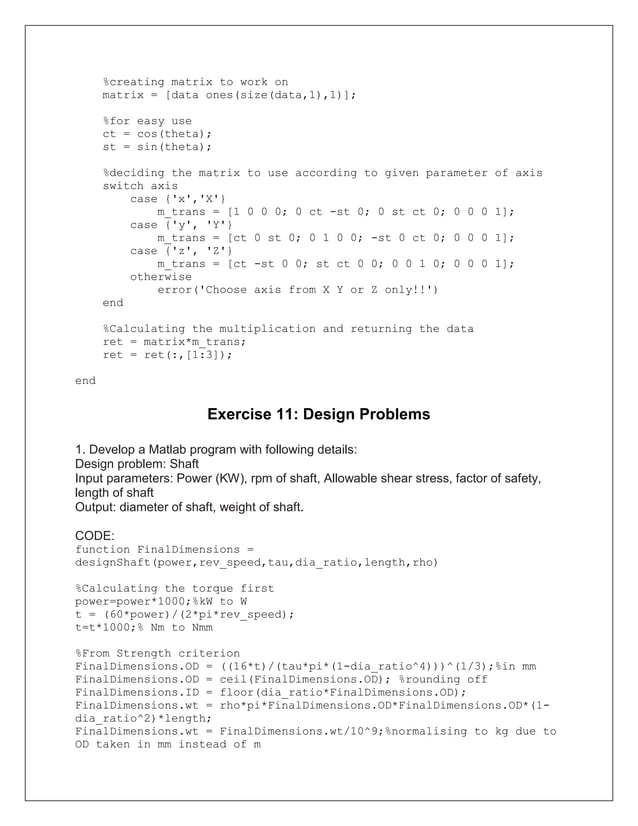 Matlab assignment | PDF
