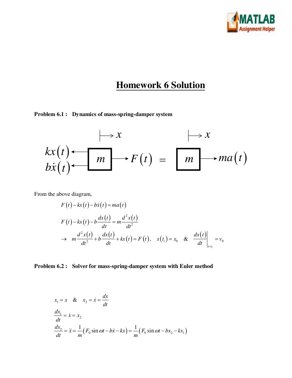 Matlab Assignment Sample 6 