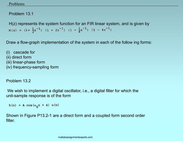 Digital Signal Processing Assignment Help | PPT
