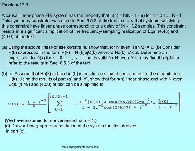 Digital Signal Processing Assignment Help | PPT