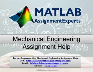Mechanical Engineering Assignment Help | PPT