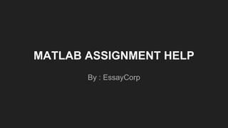 MATLAB Assignment Help | PPT