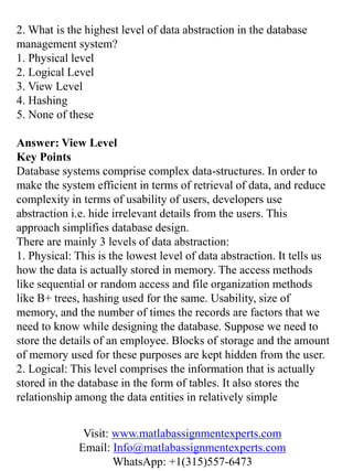 Matlab Assignment Help | PPTX | Databases | Computer Software and ...