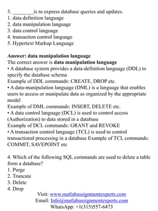 Matlab Assignment Help | PPTX | Databases | Computer Software and ...