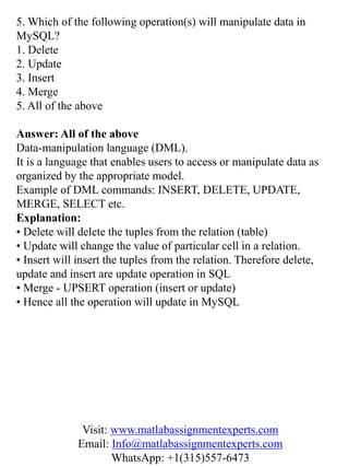 Matlab Assignment Help | PPTX | Databases | Computer Software and Applications