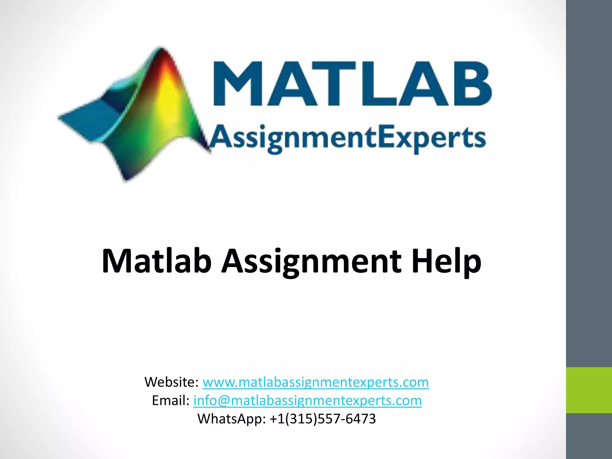 Matlab Assignment Help | PPT Matlab Assignment Help | PPT