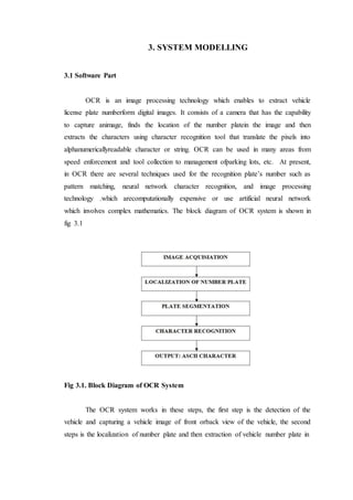 Matlab based vehicle number plate identification system using ocr | DOCX