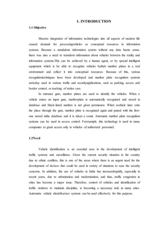 Matlab based vehicle number plate identification system using ocr | DOCX