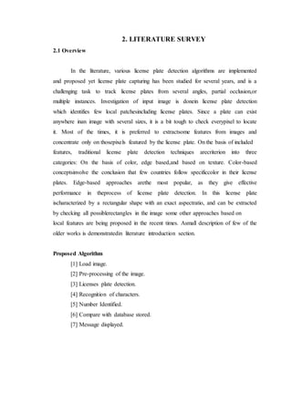 Matlab based vehicle number plate identification system using ocr | DOCX