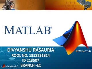 Matlab basic and image | PPT