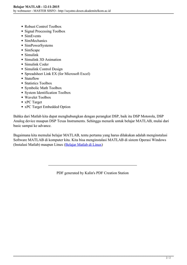 ~ Matlab ~ belajar matlab | PDF