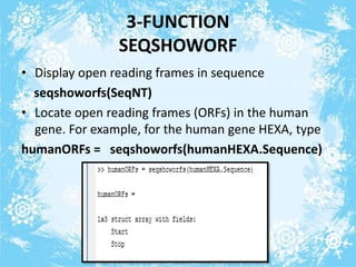Matlab bioinformatics presentation | PPTX