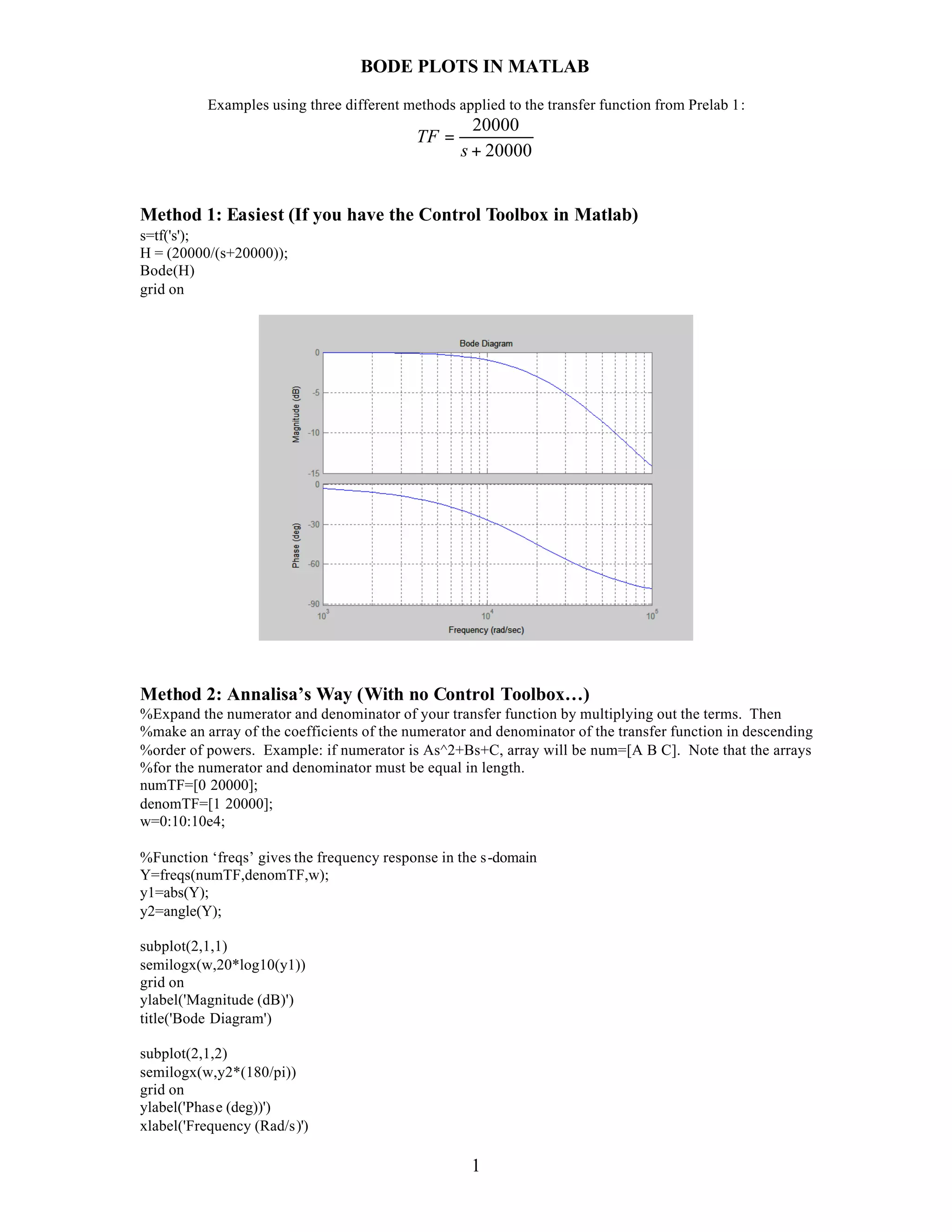Matlab bode diagram_instructions | PDF