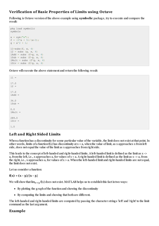 Matlab calculus | PDF