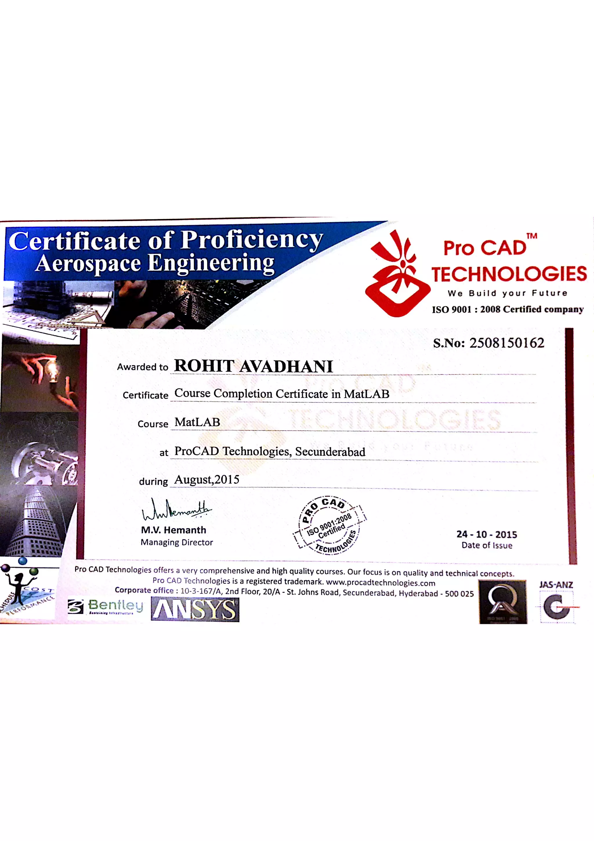 Matlab certificate | PDF