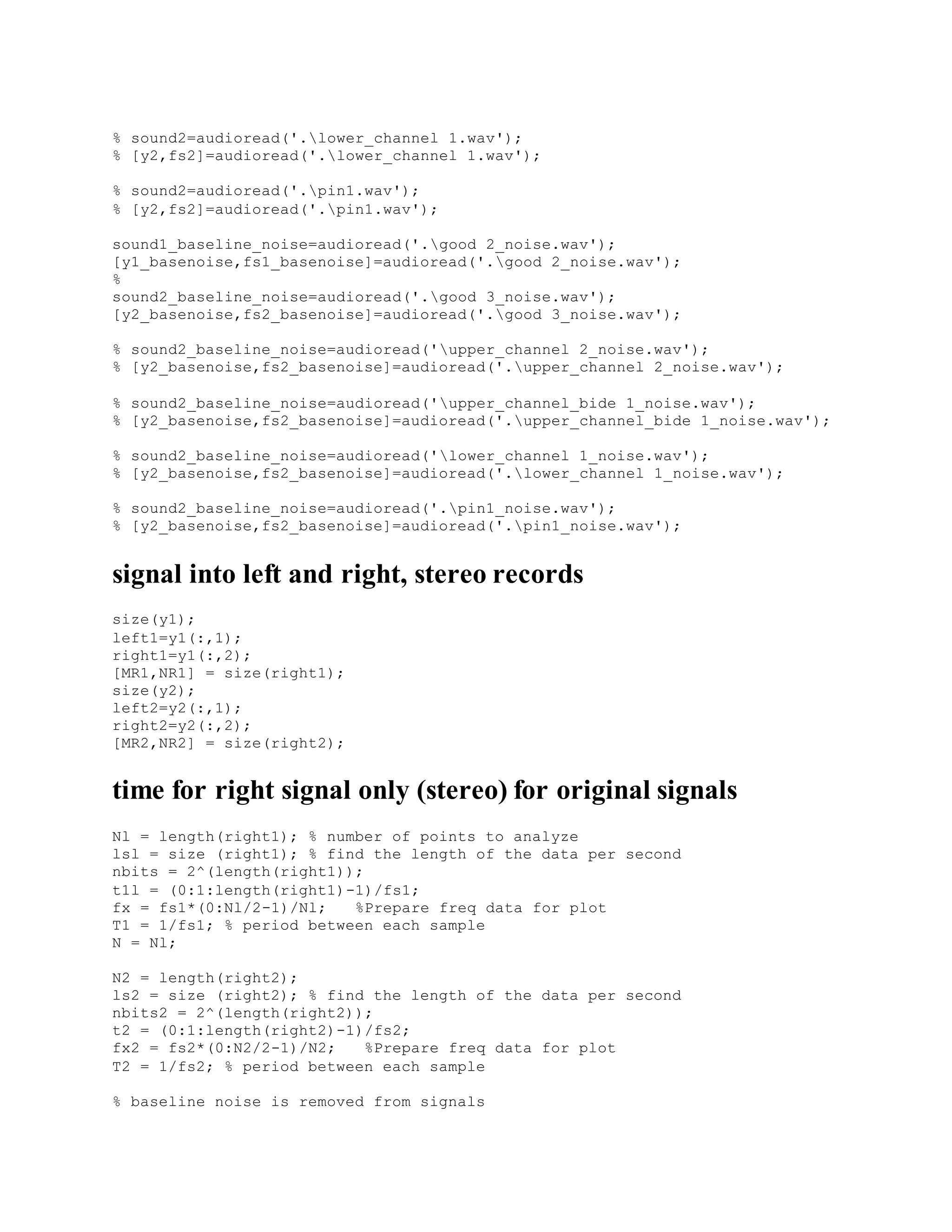 Matlab code for comparing two microphone files | PDF