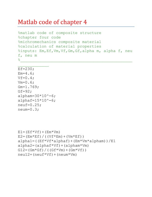 Matlab code of chapter 4 | PDF