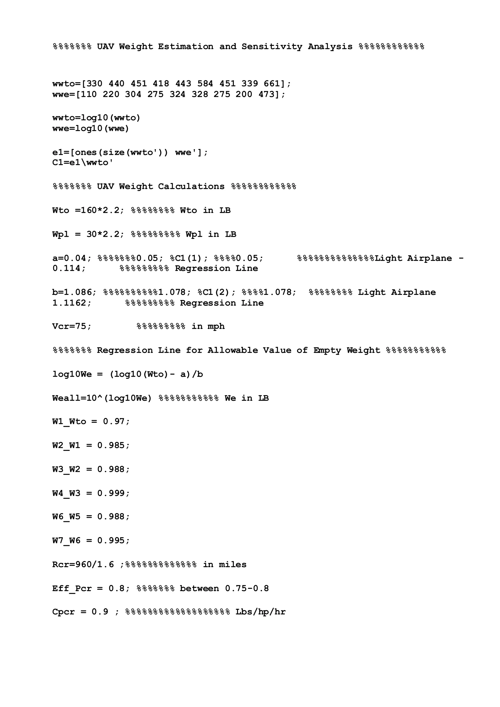 Matlab codes for Sizing and Calculating the Aircraft Stability ...