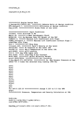Matlab codes for Sizing and Calculating the Aircraft Stability ...