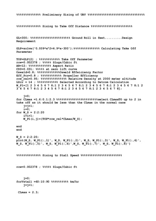 Matlab codes for Sizing and Calculating the Aircraft Stability ...