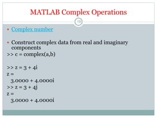 Matlab complex numbers | PPT