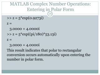 Matlab complex numbers | PPT