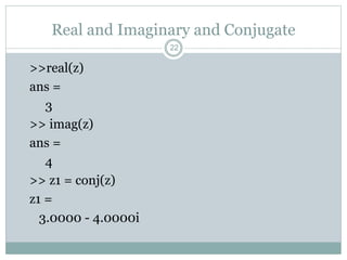Matlab complex numbers | PPT