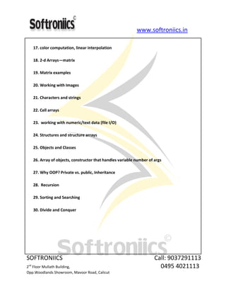 Matlab Course Syllabus Pdf