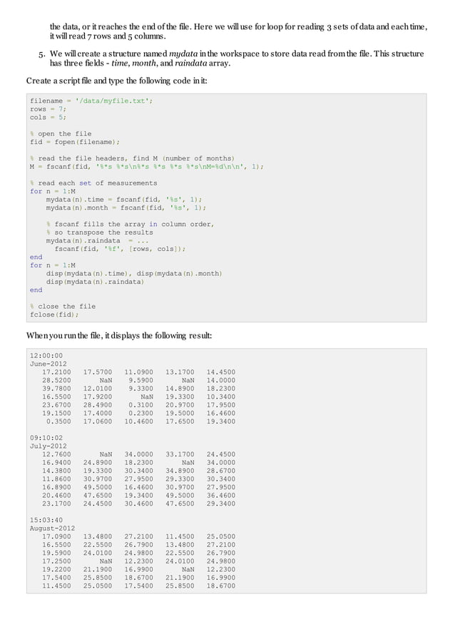 Matlab data import | PDF
