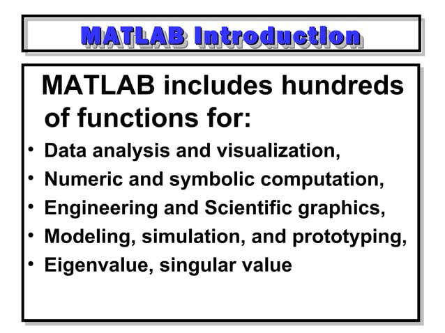 Matlab day 1: Introduction to MATLAB | PPT