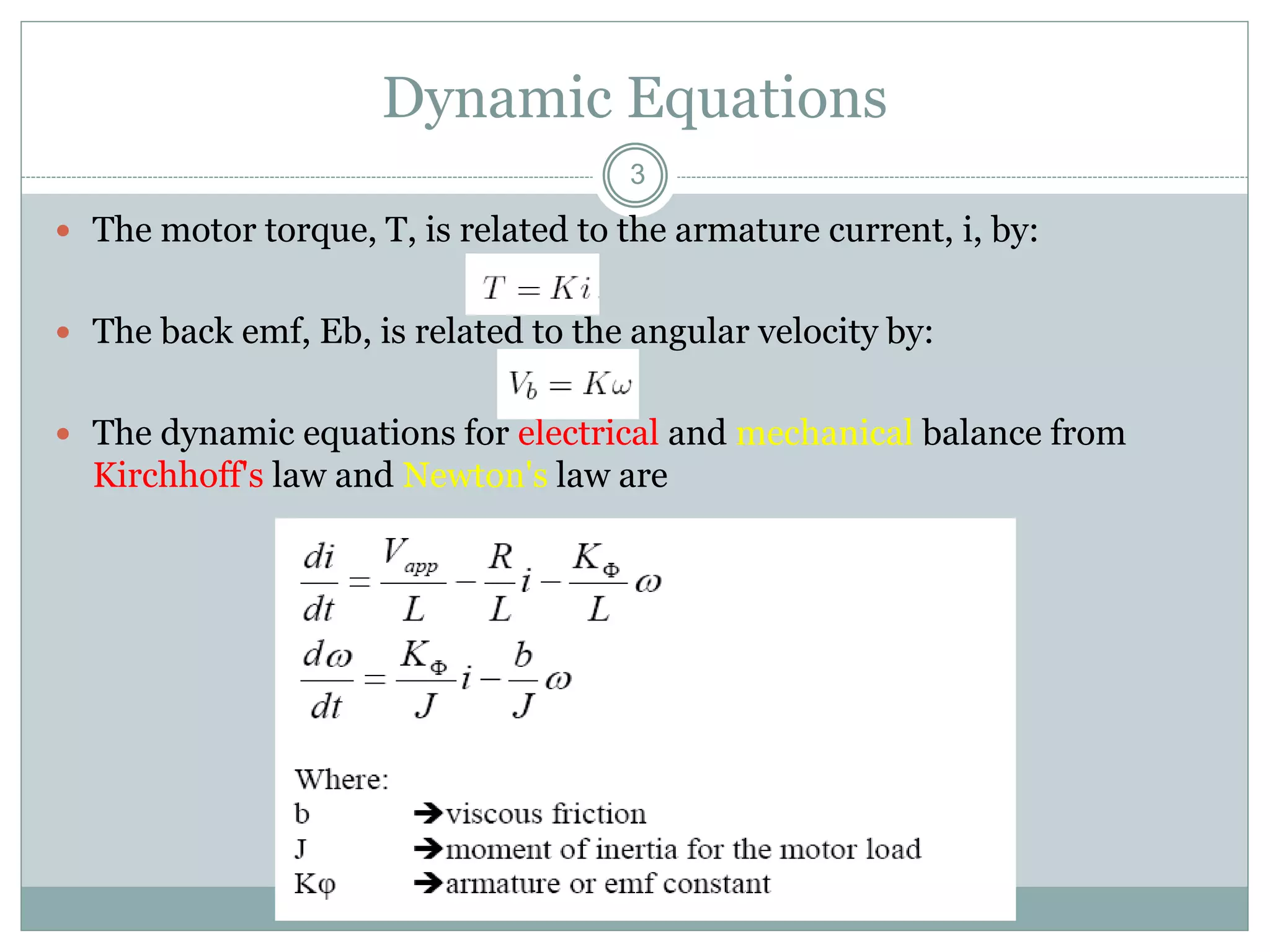 Matlab dc motor modeling | PPTX