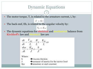 Matlab dc motor modeling | PPTX