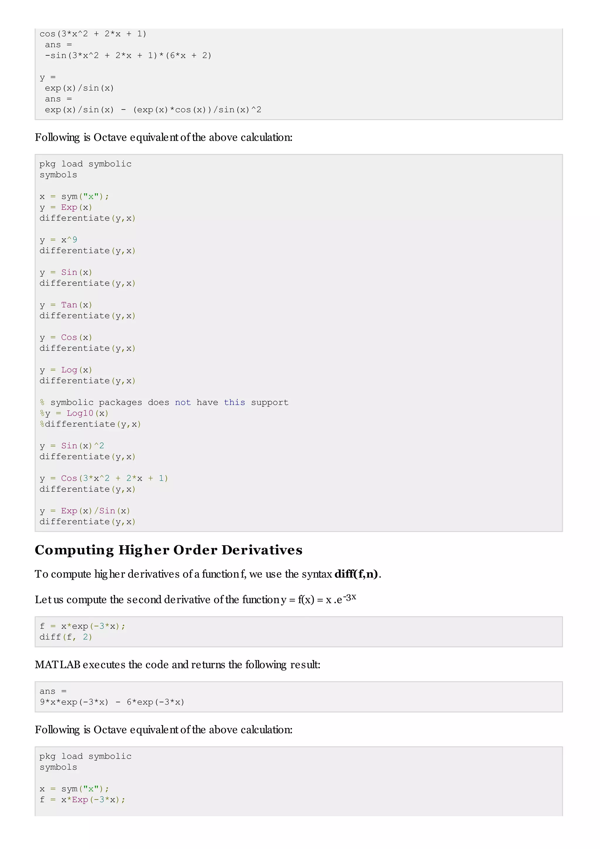 Matlab differential | PDF