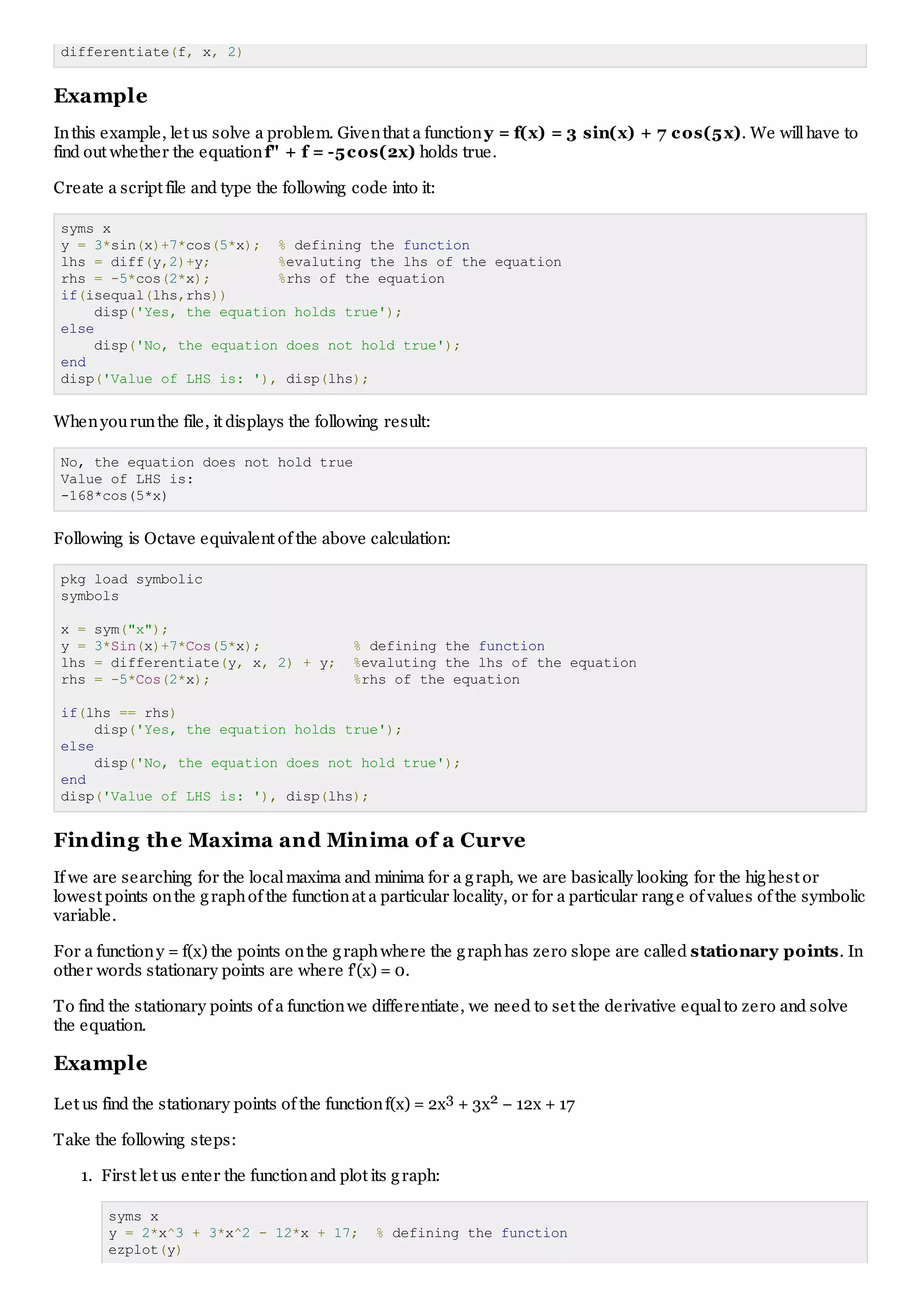 Matlab differential | PDF