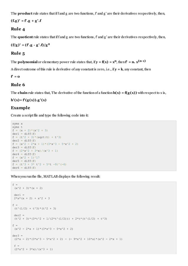 Matlab differential | PDF