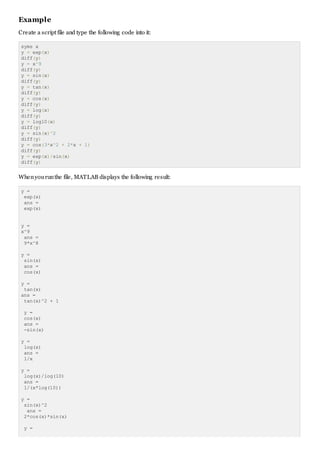 Matlab differential | PDF