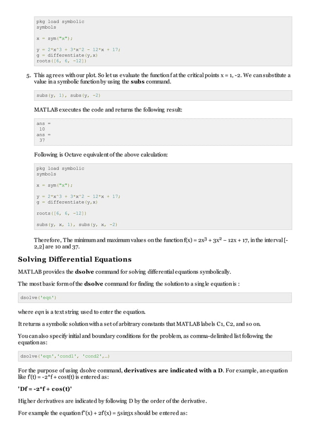 Matlab differential | PDF