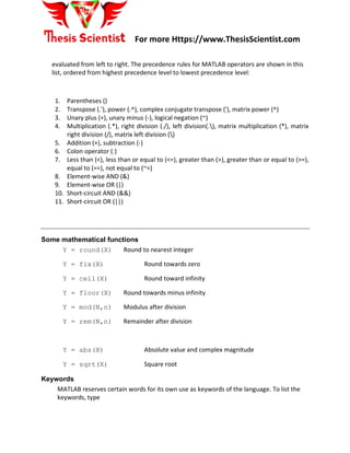 Matlab Manual | PDF