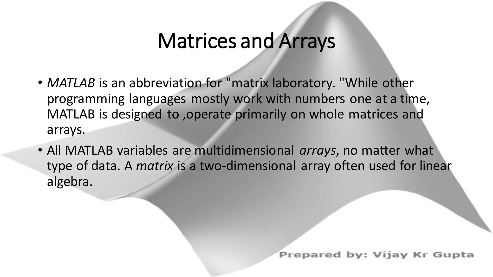 Matlab Tutorial for Beginners - I | PPT