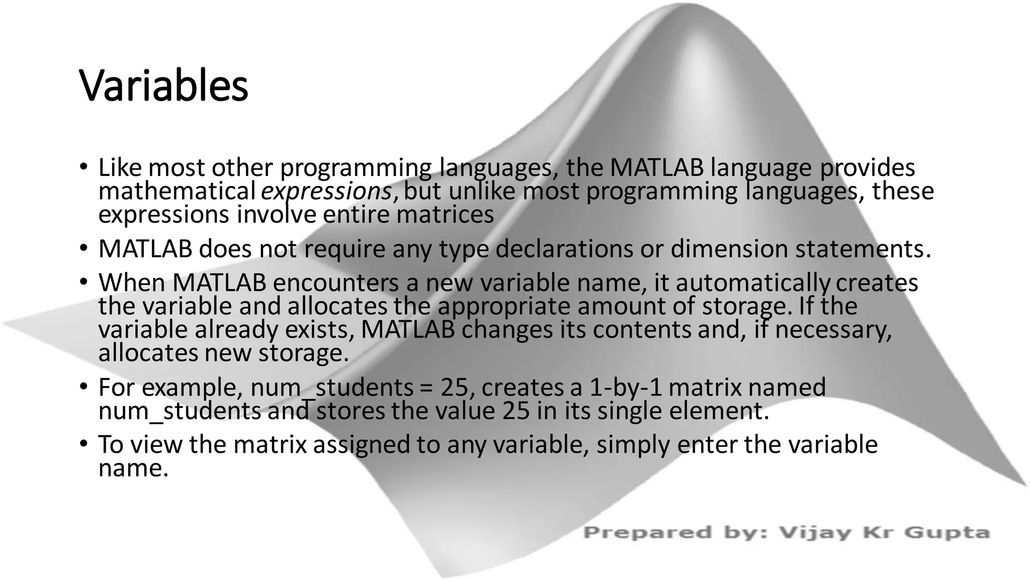 Matlab Tutorial for Beginners - I | PPT