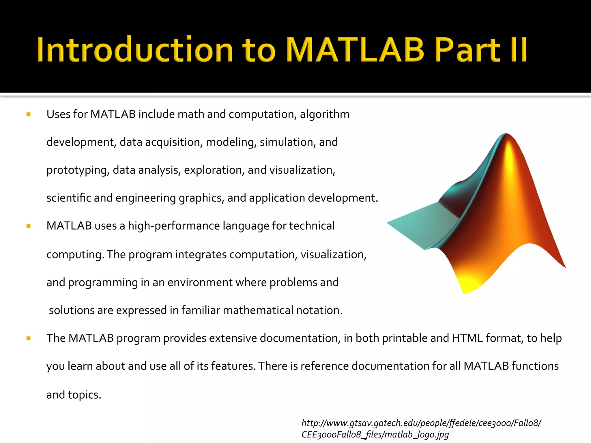 Getting started with Matlab by Hannah Dotson, Vikram Kodibagkar laboratory | PPT