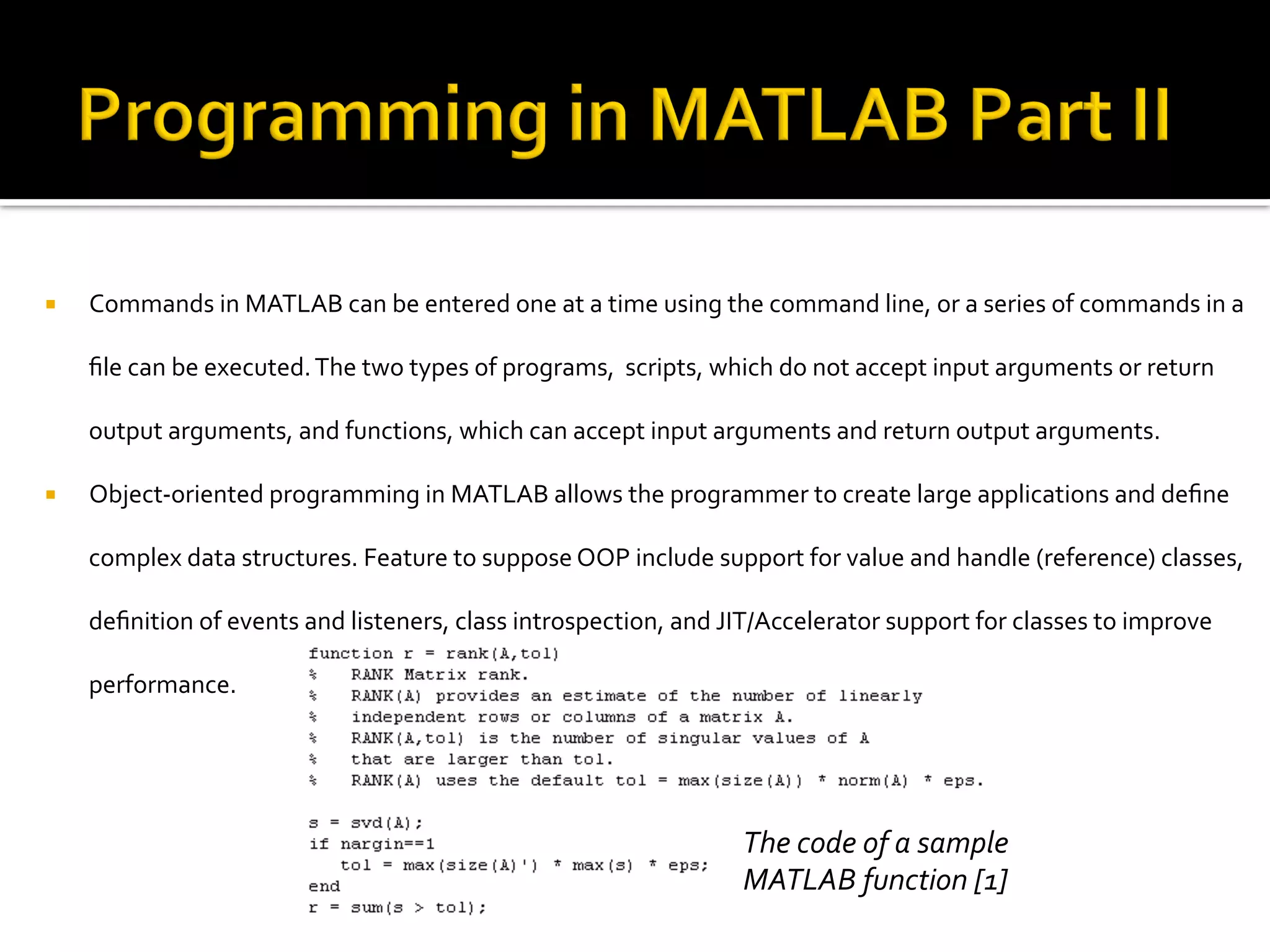 Getting started with Matlab by Hannah Dotson, Vikram Kodibagkar laboratory | PPT