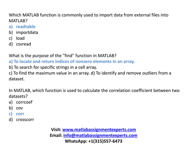 Matlab Homework Help | PPT
