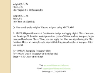 Matlab Homework Help | PPT