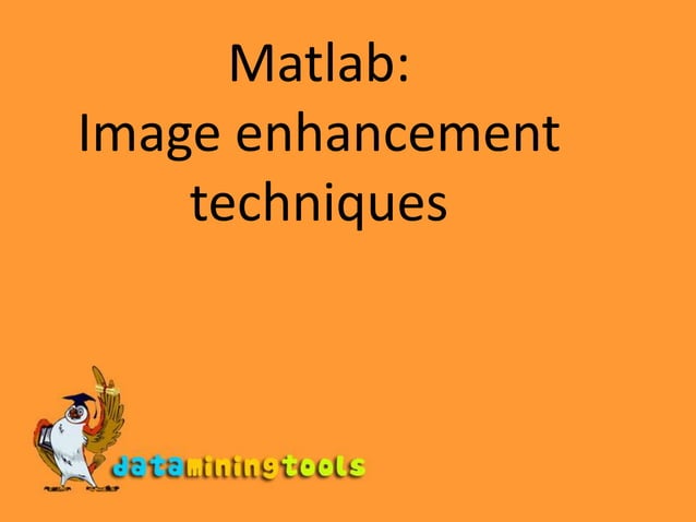 Matlab Image Enhancement Techniques | PPTX