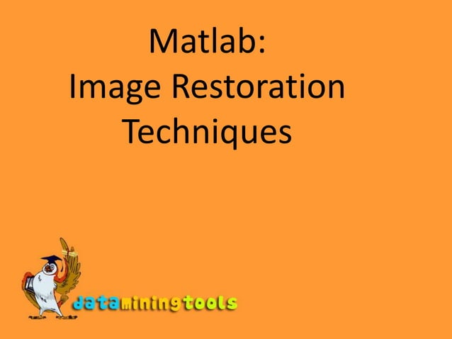 Matlab Image Restoration Techniques | PPTX