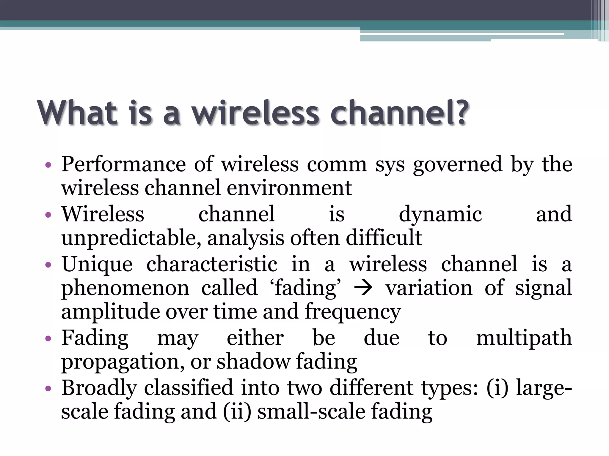 Implementation of Wireless Channel Model in MATLAB: Simplified | PPTX