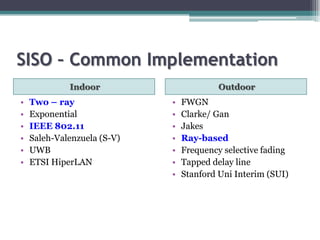 Implementation of Wireless Channel Model in MATLAB: Simplified | PPTX